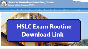 Assam SEBA HSLC Exam Routine 2023, Class 10th Time Table
